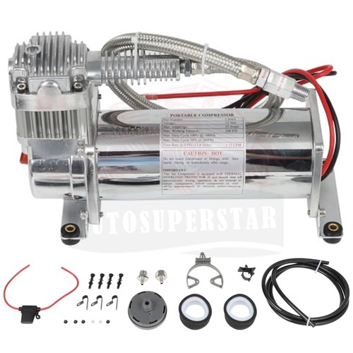 200PSI 12V Air Compressor Kit For Train Horns Air Horn Suspension Kit ...