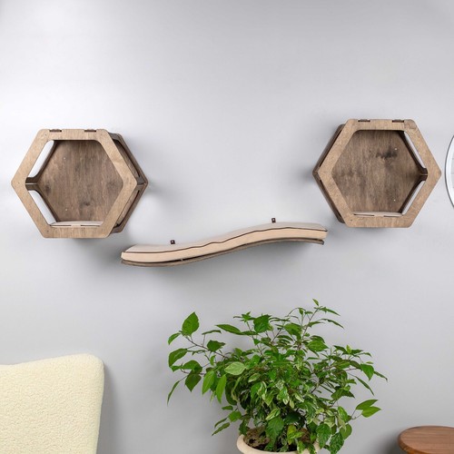 Wall Shelves for Cat Hexagon Cat Shelf Cat Wall Bed Modern Cat Wall ...