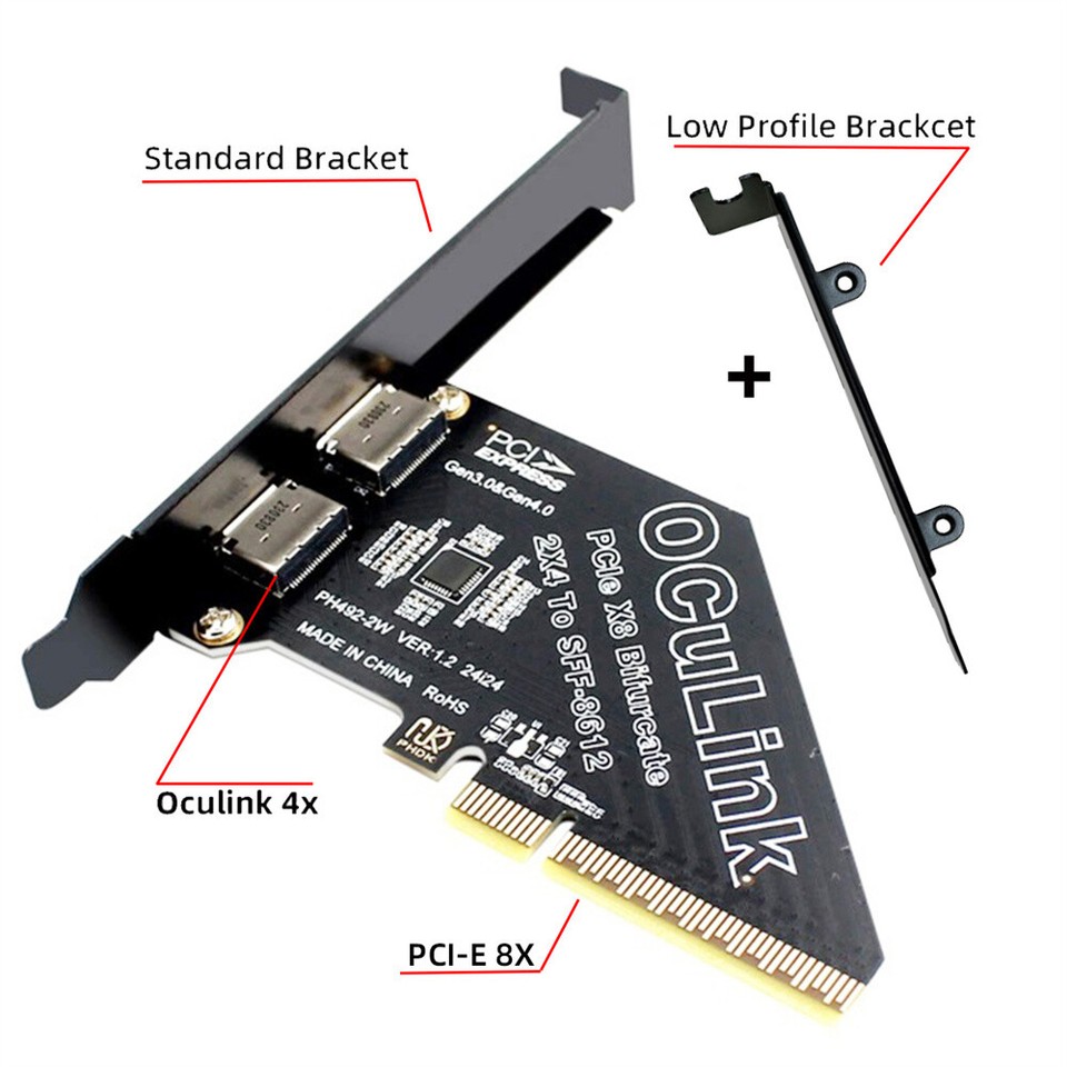 Oculink to PCIe 4.0 Adapter,SFF-8611/8612 to PCI Express Expansion Card ...