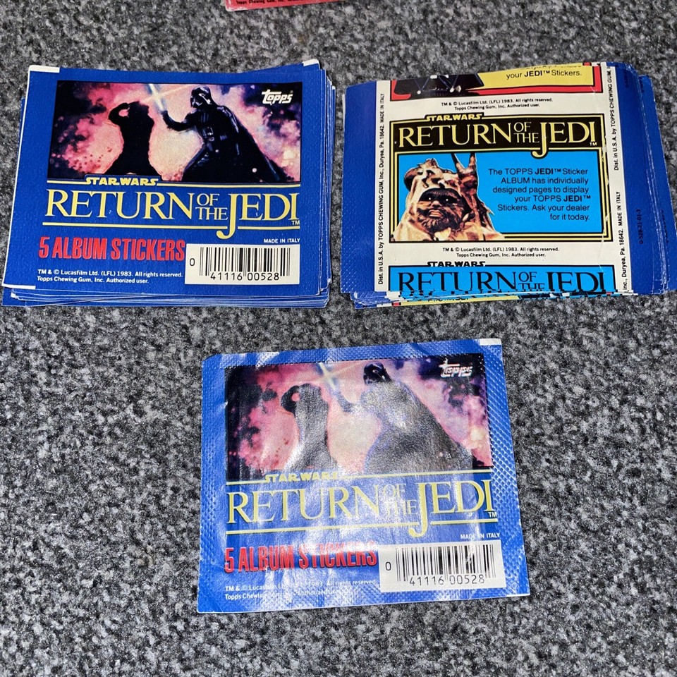 Vintage STAR WARS Return Of The Jedi Sticker Box & 54 Sticker Packs | eBay