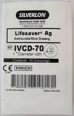 *10-Pack* Silverlon Lifesaver Ag Antimicrobial Silver Catheter Dressing ...