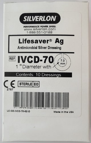 *10-Pack* Silverlon Lifesaver Ag Antimicrobial Silver Catheter Dressing ...
