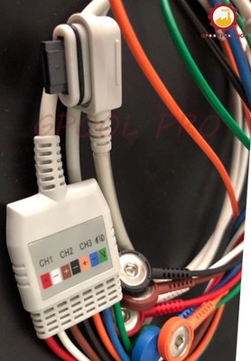 ECG cable Snap AHA GE Seer Light 7 leads Holter Recorder | eBay
