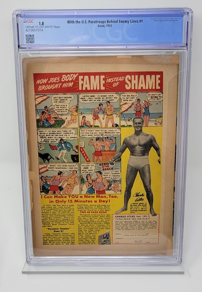 With the US Paratroopers Behind Enemy Lines #1 - CGC 1.8 - CROW - 1951 ...