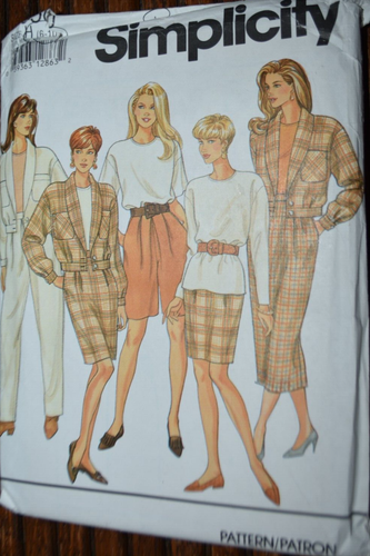 Simplicity 7950 Sewing Pattern Jacket Shorts Pants Skirt Size 6 8 10 ...