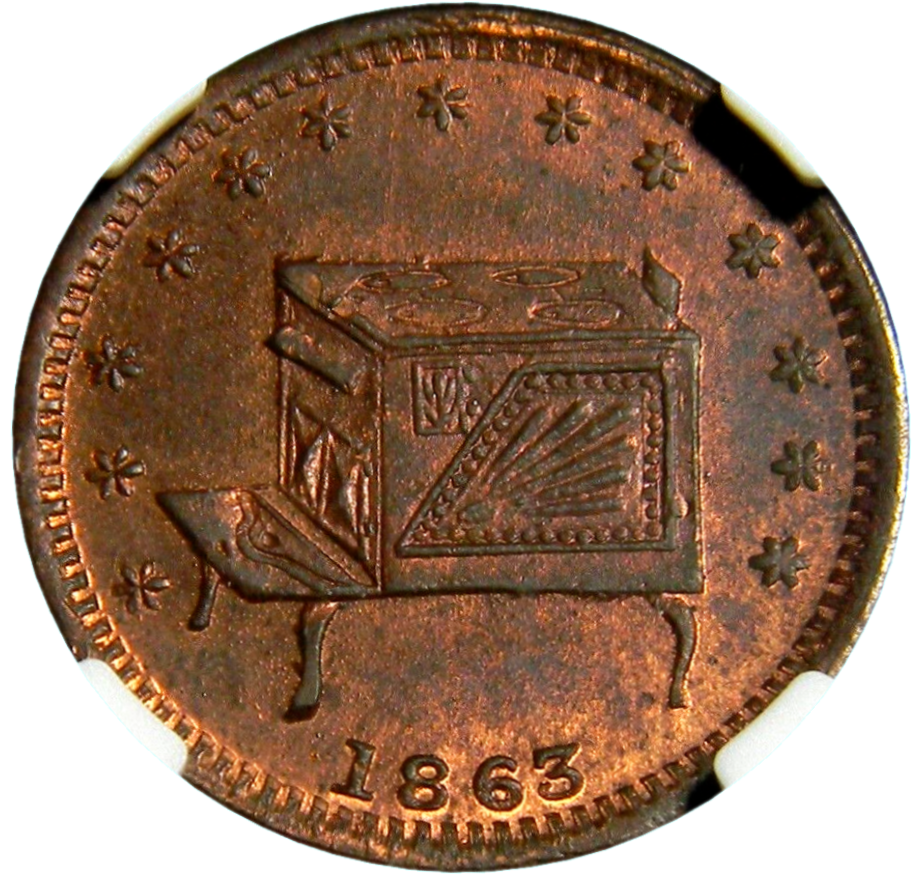 Cincinnati OH 1863 William K. Lanphear Civil War Token NGC MS 64 RB R-9 ...