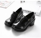 Womens Block Heels Shoes Japanese School Girls Slip On Brogue Oxfords ...