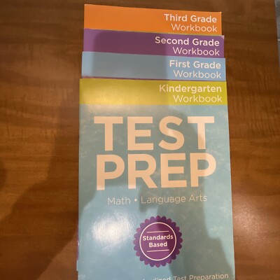 Set of Test Prep Math Language Arts Workbooks for Kindergarten 1st, 2nd ...