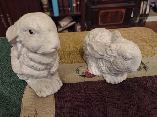 Vintage Pair Grey Bunny Rabbits Dept 56 Peter Rabbit Bunnies ...