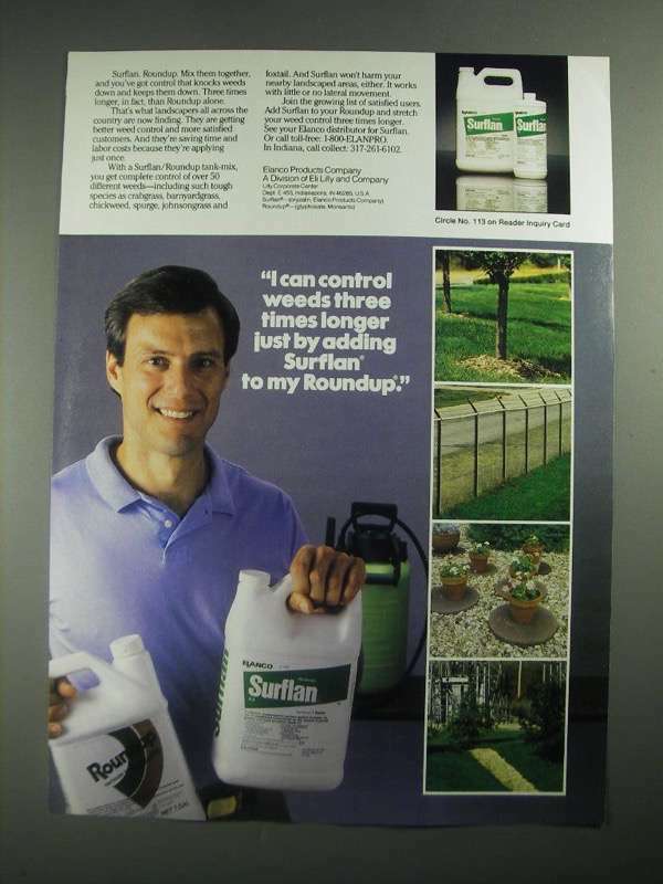 1987 Elanco Surflan Ad - I Can Control Weeds Three Times Longer | eBay