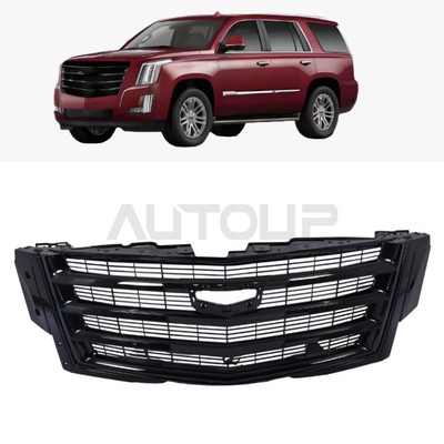 Front Bumper Grille For 2015-2020 Cadillac Escalade Gloss Black ...