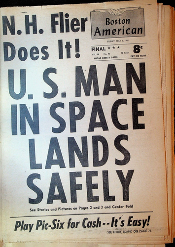 Boston American May 5 1961 Alan Shepard NASA Project Mercury Carl ...