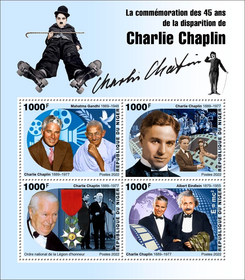 Charlie Chaplin Comic Actor Filmmaker Composer MNH Stamps 2022 Niger M ...