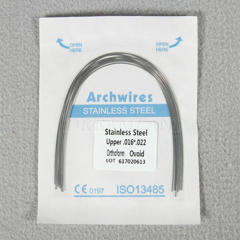 100pcs Dent Stainless Steel Rectangular Arch Wire Ovoid Form 10 Bags ...