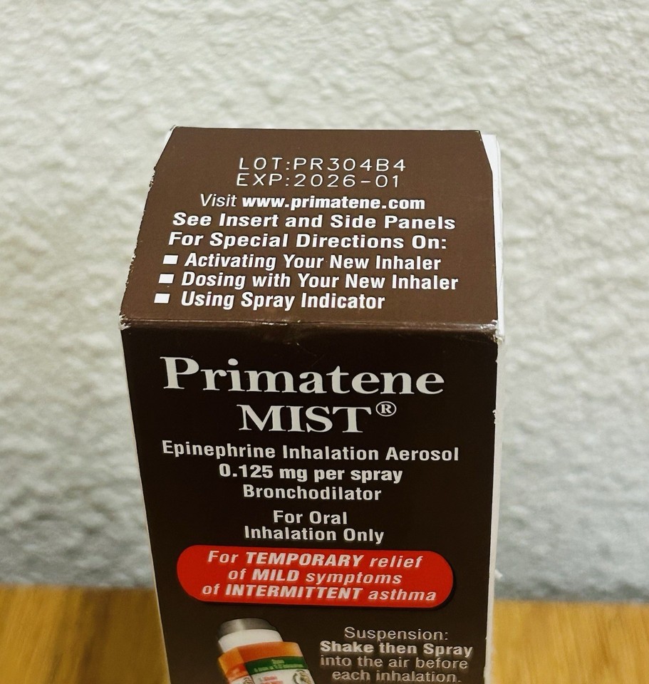 Primatene Mist Epinephrine Inhalation Aerosol 160 Sprays EXP 01/2026 | eBay