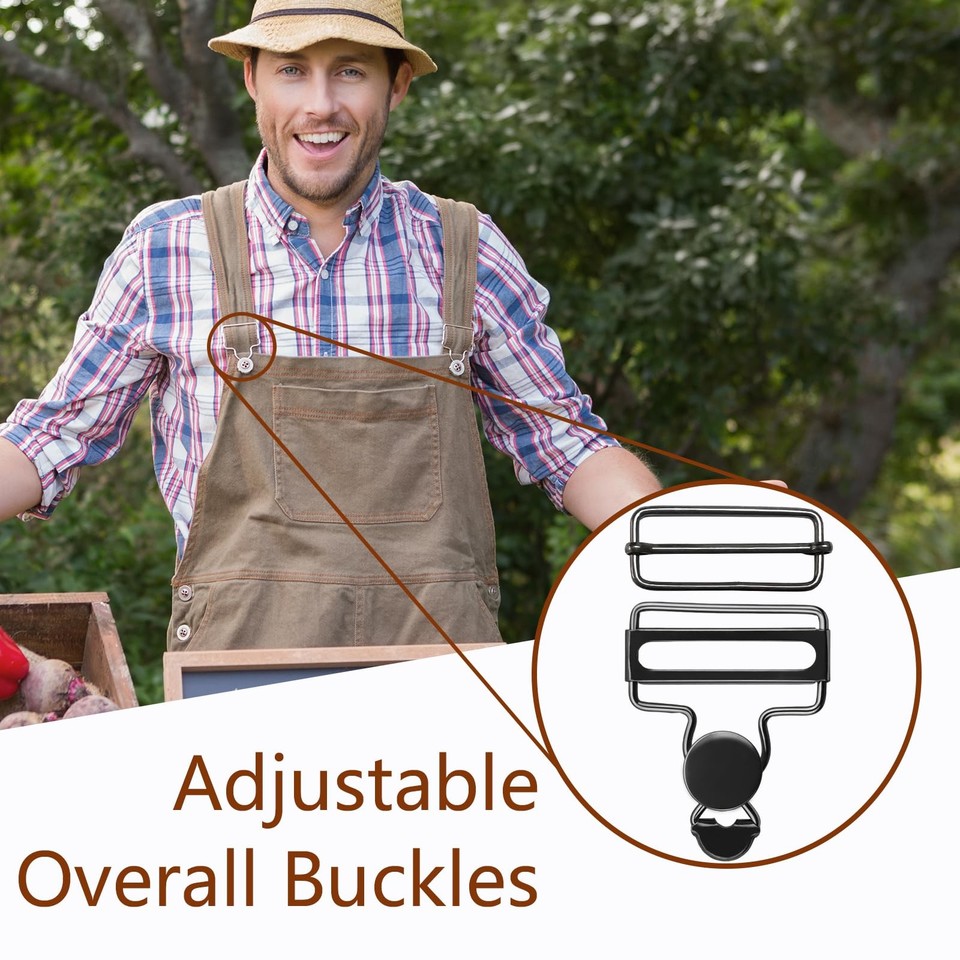 6 Sets Overall Buckles Replacement Suspender Buckles for Suspenders ...