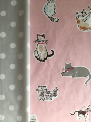 Bundle 2 * 52cm x 25cm W Squiggle Cats Pink & Spots Grey Cath Kidston ...