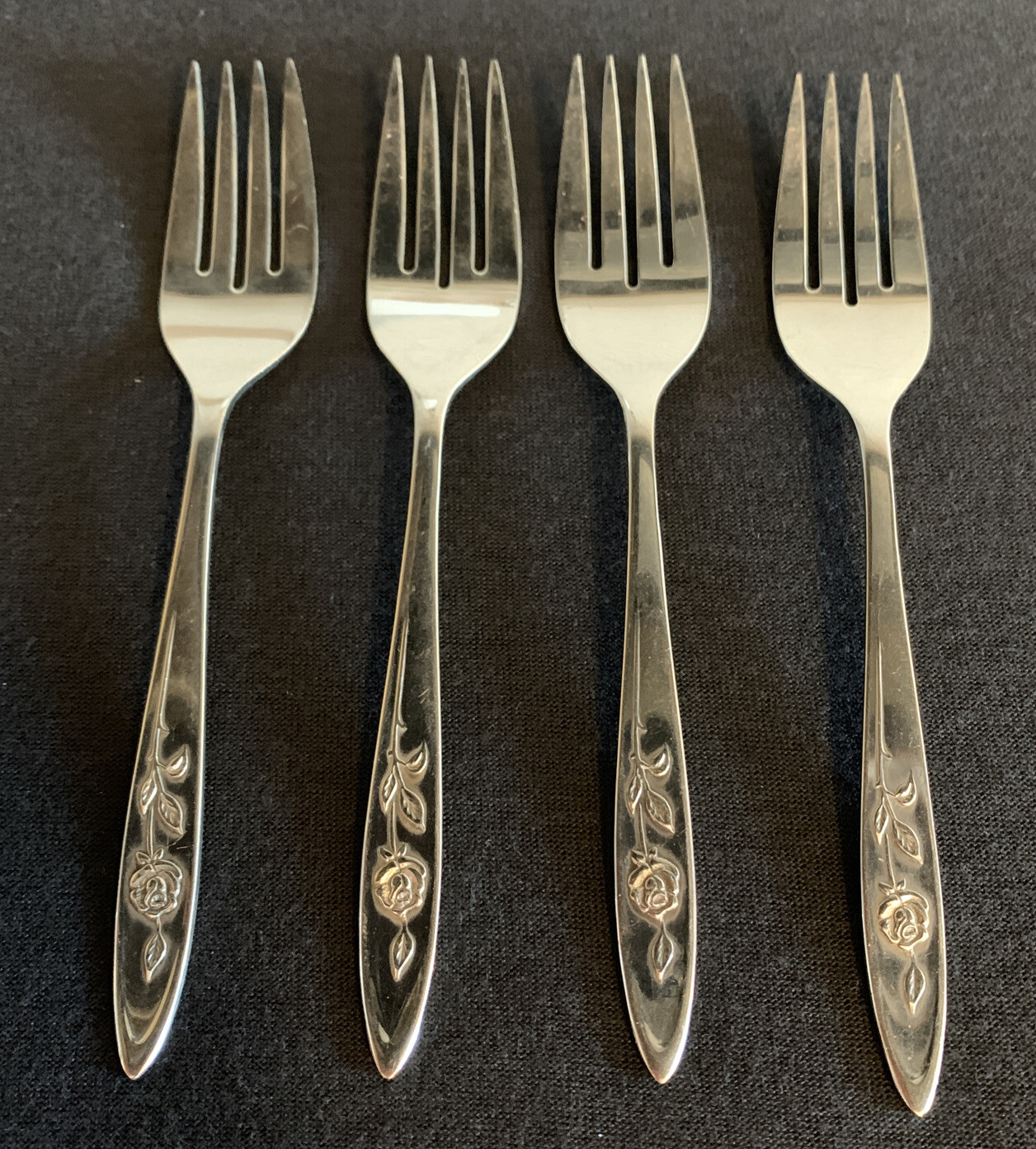 Oneida Community Stainless Flatware MY ROSE Pattern. 4 Salad Forks. | eBay