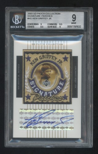 BGS 9 KEN GRIFFEY JR 2003 UD AUTOGRAPH PATCHES SSP PATCH COLLECTION ...