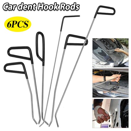 6Pc Auto PDR Puller Rods Dent Paintless Repair Tools Car Removal Hail ...