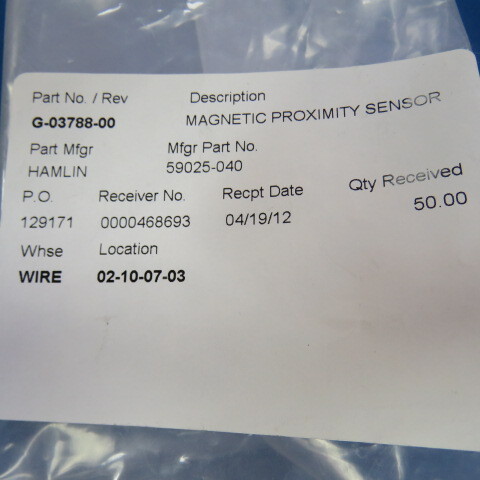 HAMLIN/LITTELFUSE 59025-040 Qty of 5 per Lot MAGNETIC PROXIMITY SENSOR ...
