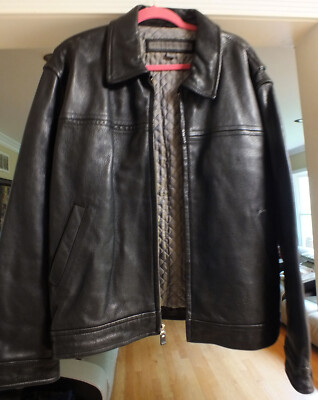 Gorgeous Le Collezioni Structure Classic Black Leather Men's Jacket Sz ...