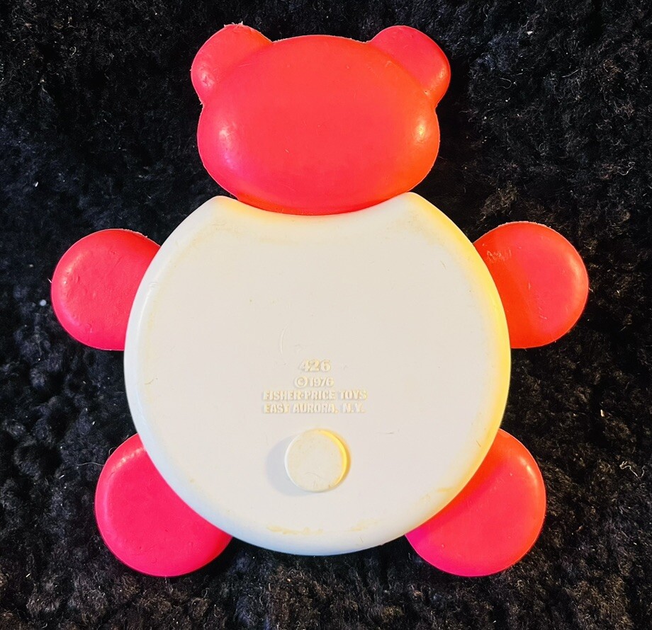 FISHER PRICE TEETHING BEAR SQUEAKY 426 Baby Toy Squeak Squeaker Teddy ...
