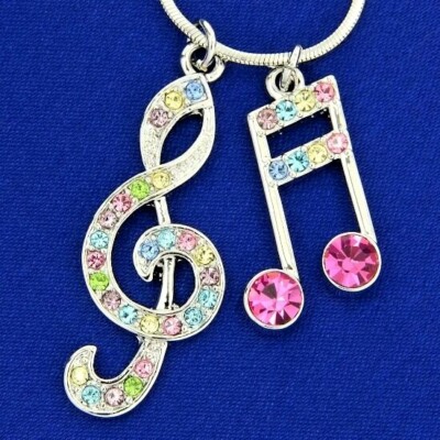 Treble Clef 16th Note Made With Swarovski Crystal Music Multicolor ...
