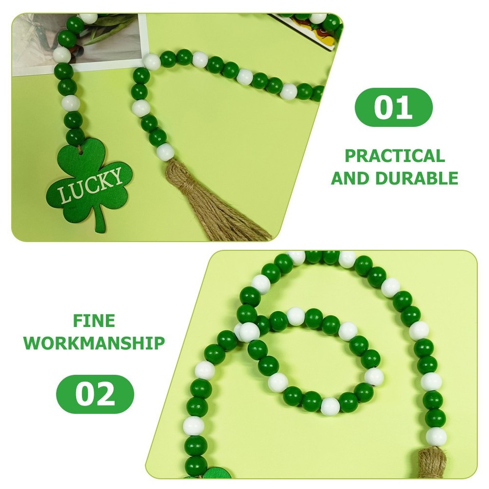Tassel Bead String Wood Bead Tassel Beads String String St Patrick's ...