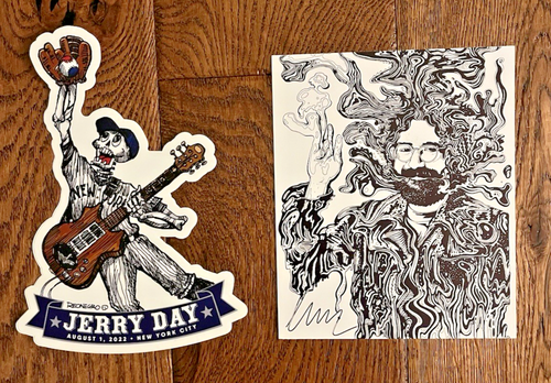 Jerry Garcia Sticker Jerry Day Yankee Stadium Mini Print Handbill ...