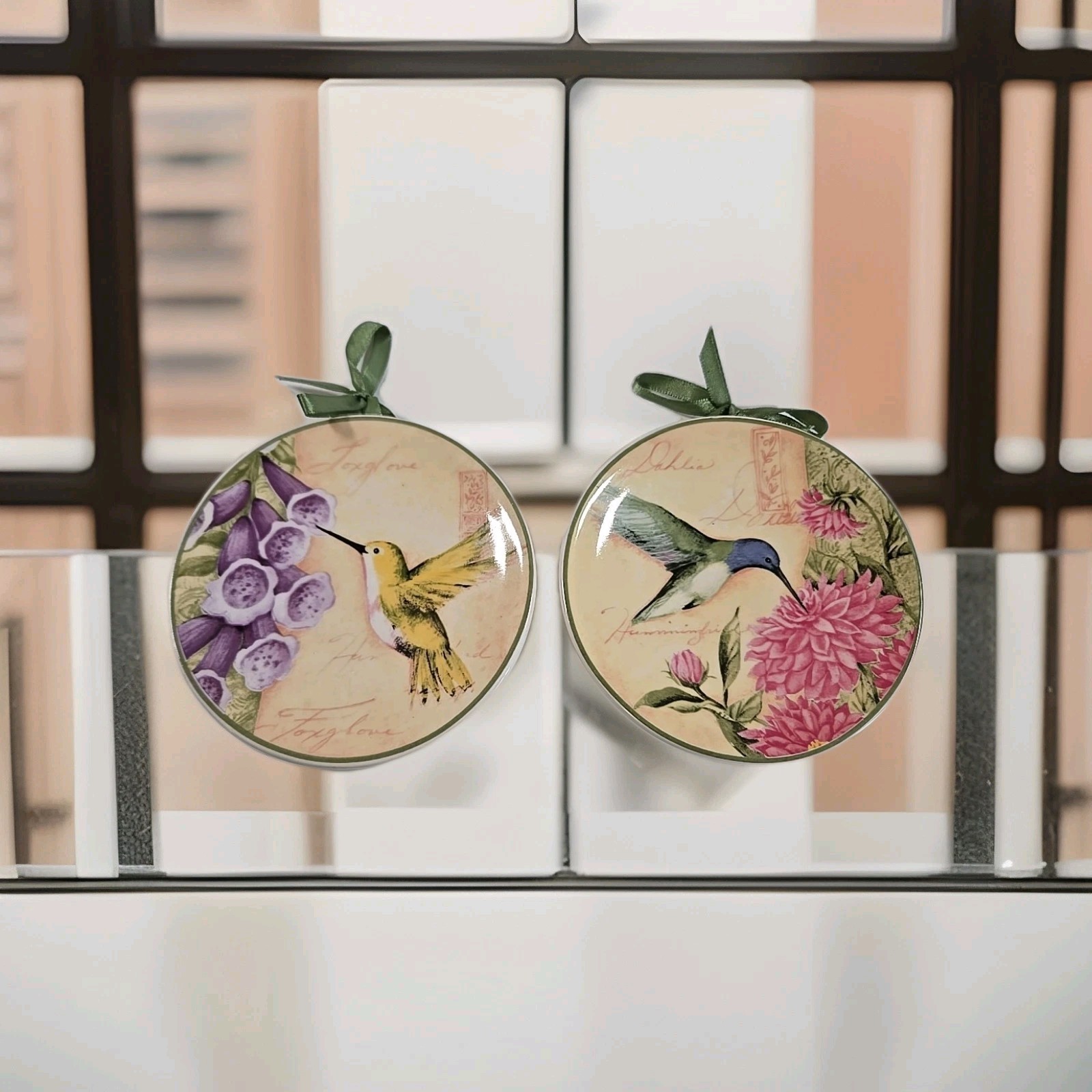 Susan Winget Hummingbird Mini Wall Hanging Plates Wings & Blossoms Home ...