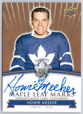 HOWIE MEEKER 2017-18 TORONTO MAPLE LEAFS CENTENNIAL LEAF MARKS #MLM-HM ...