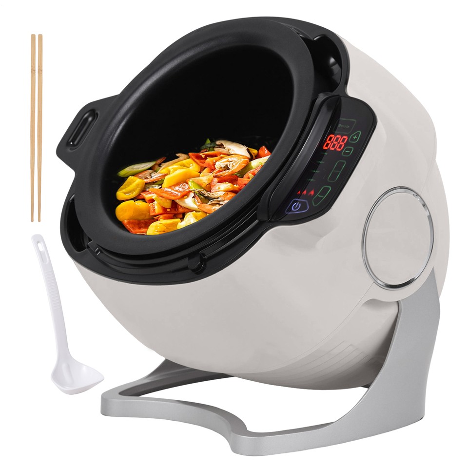 360° Rotation Electric Induction Cooker Stir Fry Automatic Food Cooking ...