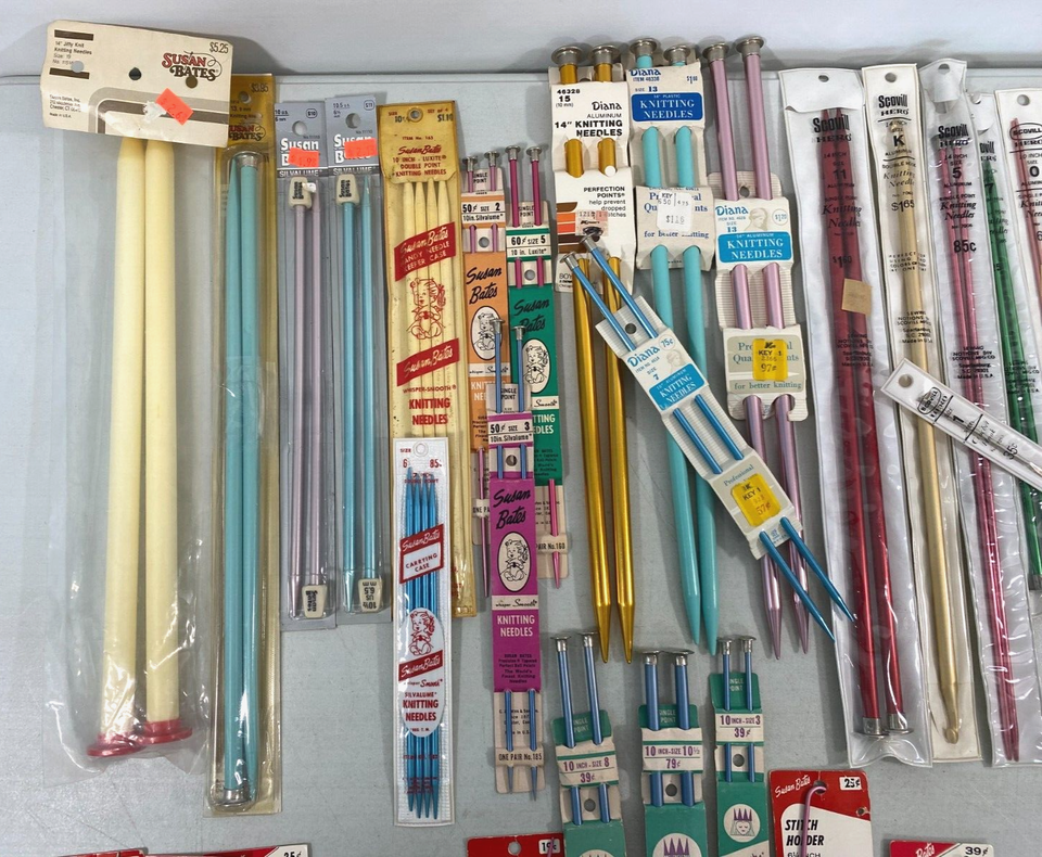 Lot of 54 Vintage Knitting Needles, Cable Stitch Holders, More ALL NEW ...