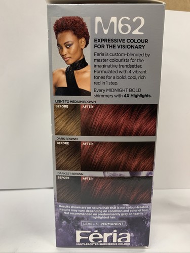 L'Oreal Paris Feria Midnight Bold Multi-Faceted Permanent One-Step Hair ...