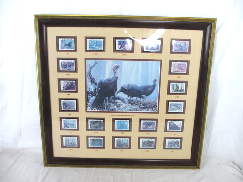 NWTF National Wild Turkey Federation 1981-2001 - 21 Stamp Framed Art ...