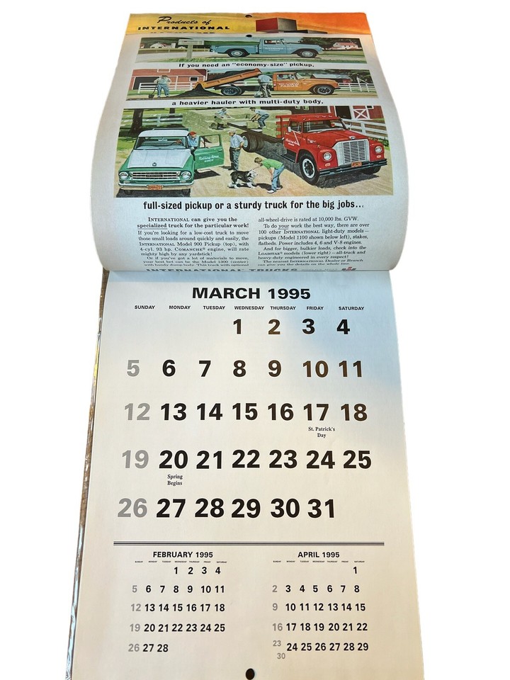 Vintage 1995 Red Power Calendar International Harvester IH | eBay
