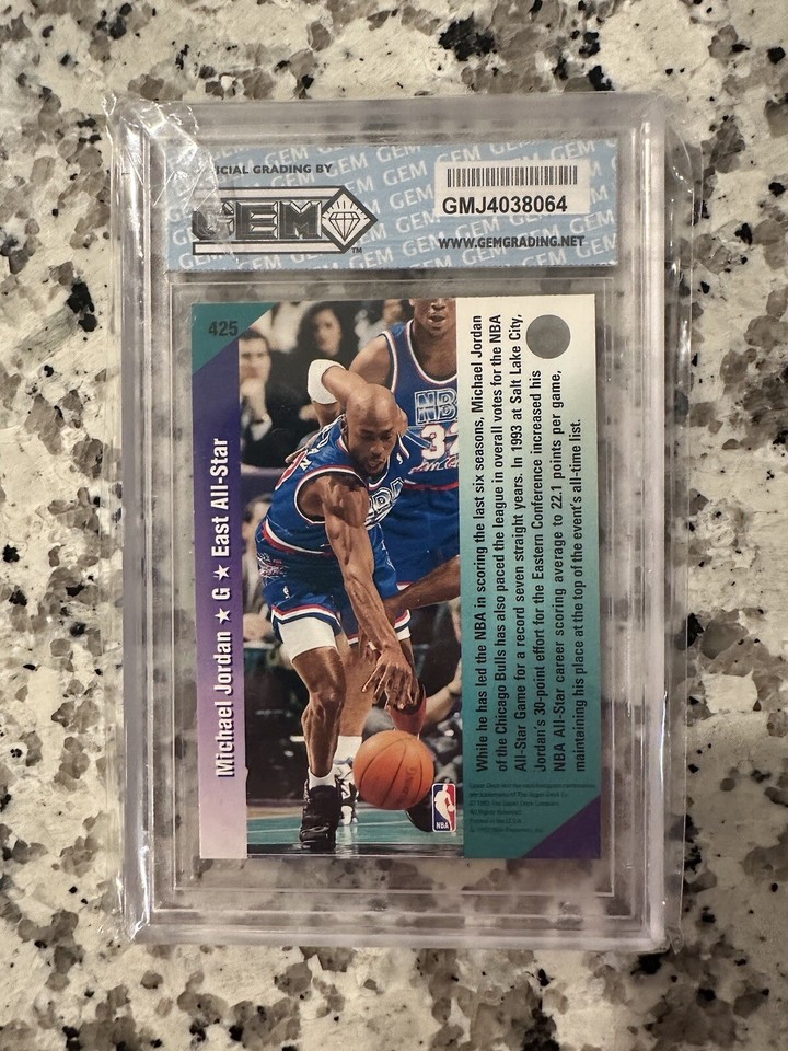 1992 Upper Deck Michael Jordan #425 All Star 10 Gem Grading | eBay