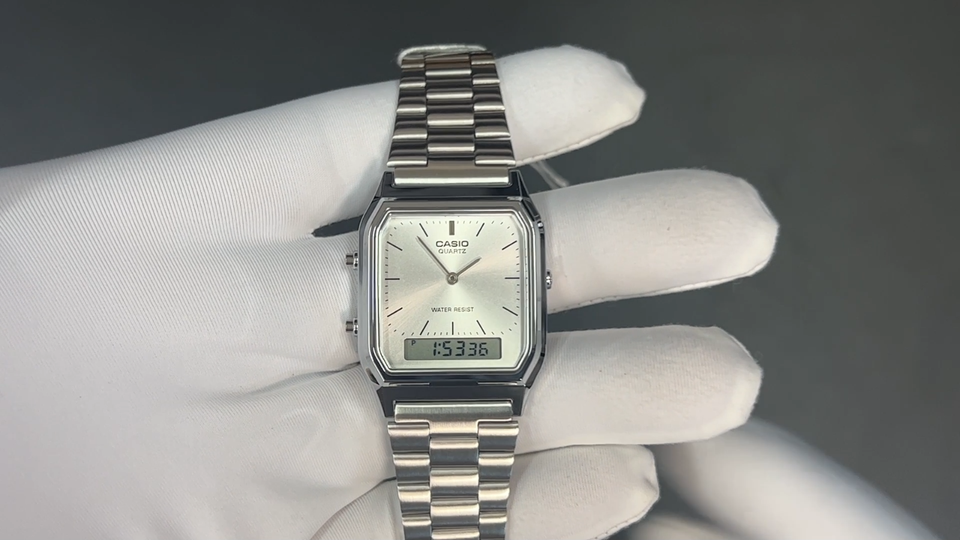 Casio New AQ-230A-7A Retro Digital Analog Alarm Mens Watch AQ230 | eBay