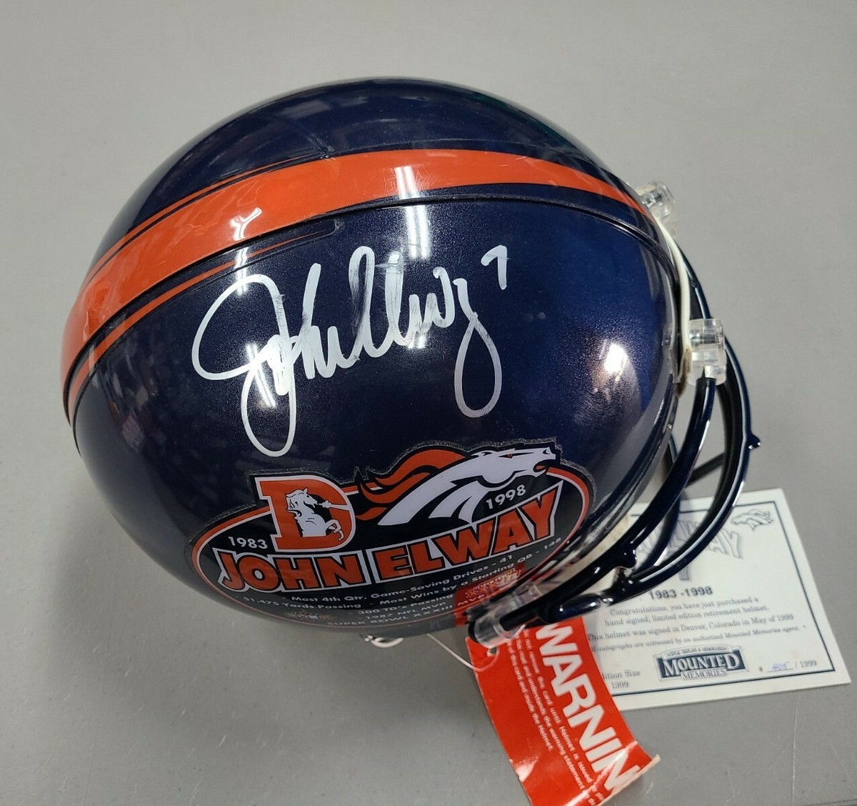 John Elway Signed Helmet DENVER BRONCOS AUTOGRAPH HELMET