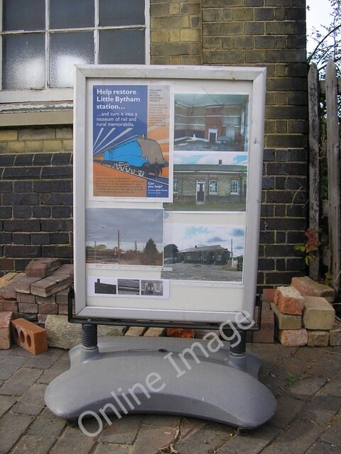 Photo 6x4 Sign outside the Former Station Building, Little Bytham See ...