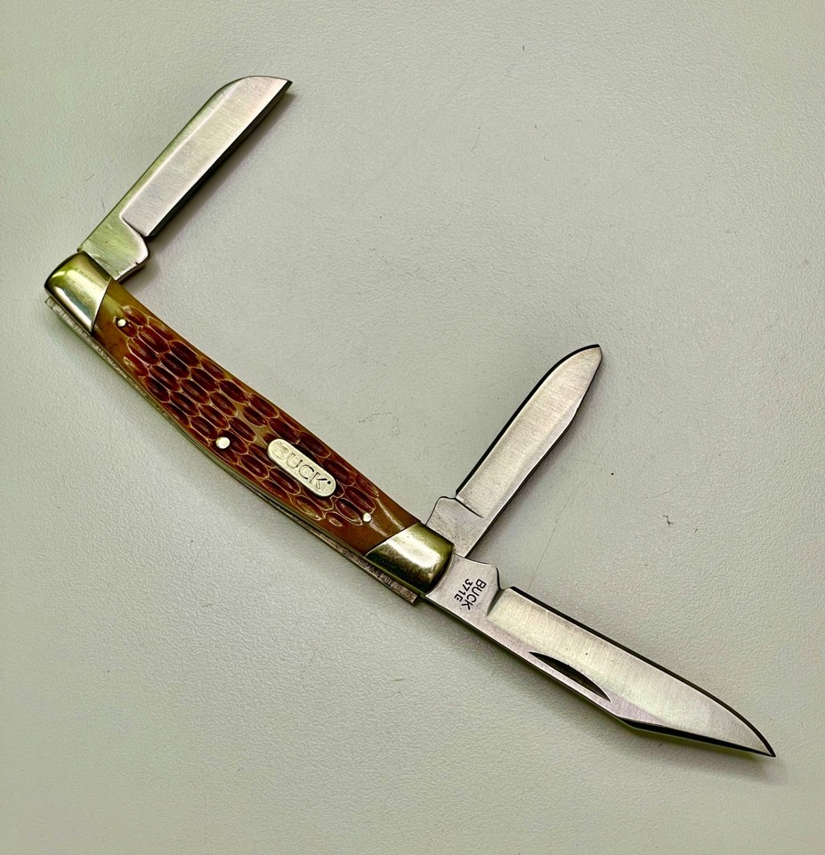 Vintage BUCK 371 -- 4" Long JUMBO STOCKMAN w/ BONE HANDLES -- MADE in ...