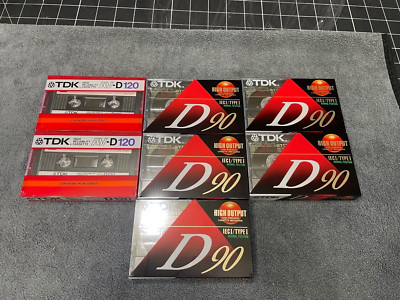 2pcs TDK AV-D120 + 5pcs of D90 Cassette Tape Assortment NEW Sealed | eBay