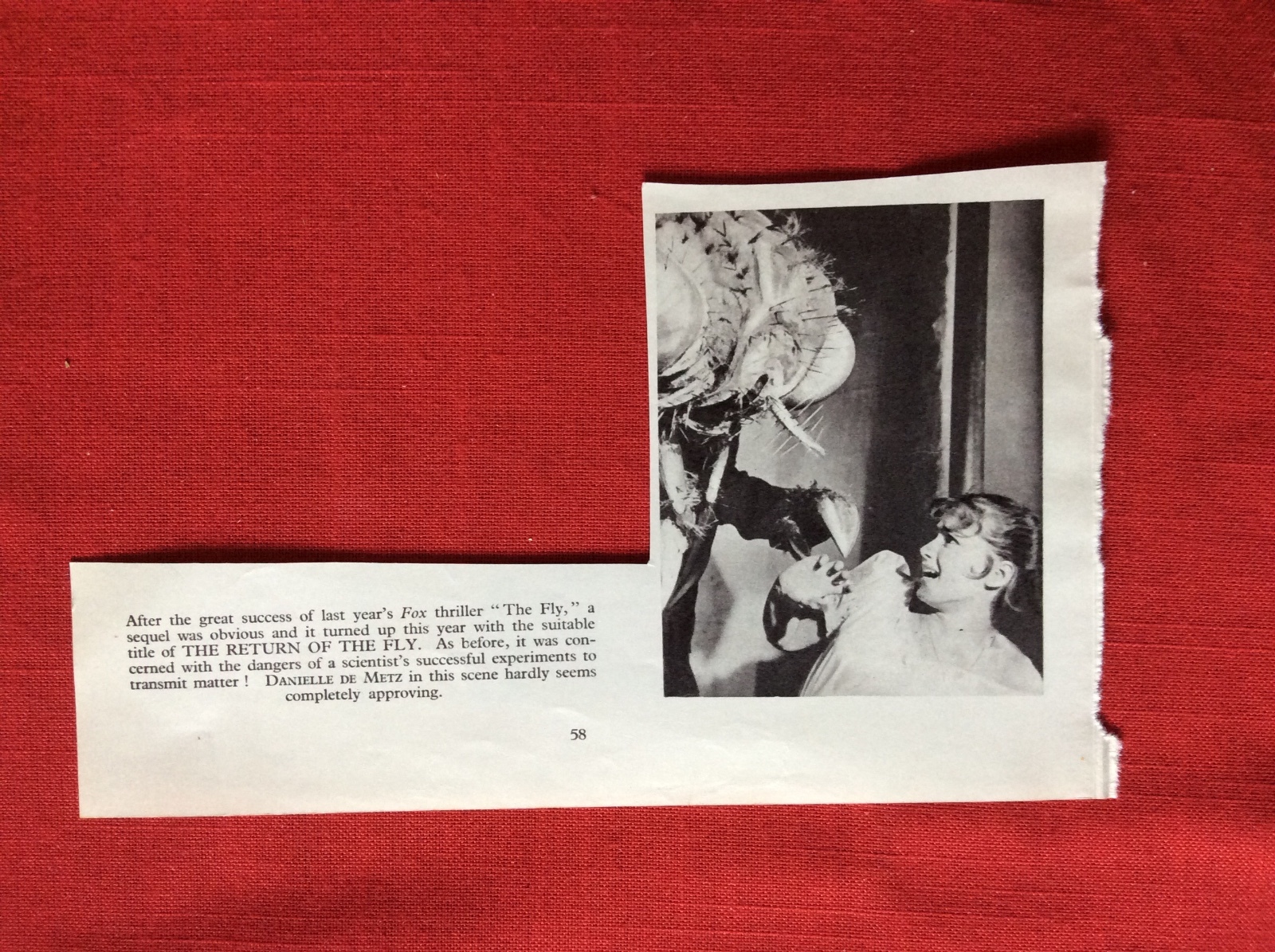 m2f ephemera 1959 film picture danielle de metz return of the fly | eBay