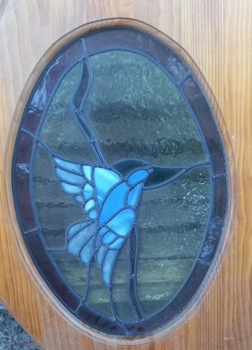 Large Oval Leadlight Bird Glass Panel | eBay Australia