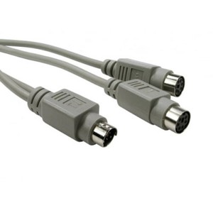 30cm 6 Pin PC KEYBOARD MOUSE Y SPLITTER PS2 ADAPTER CABLE 1 MALE TO 2 ...