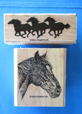 Stampin' Up HORSES Rubber Stamps from BAREBACK set Running Silhouette ...