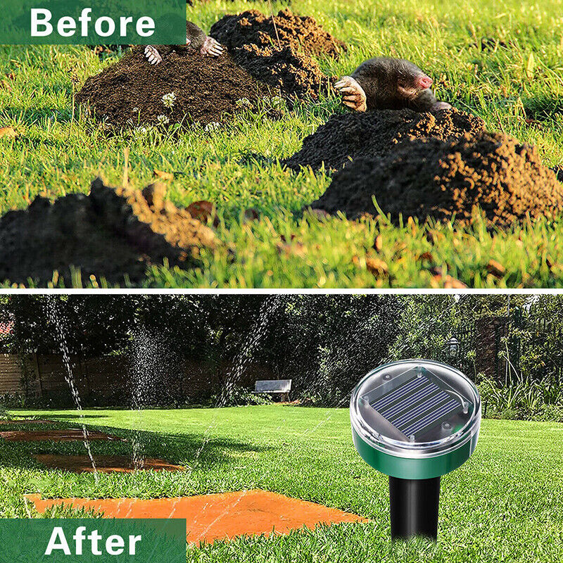 4x Ultrasonic Solar Mole Rat Repellent Pest Scarer Deterrent Repeller ...