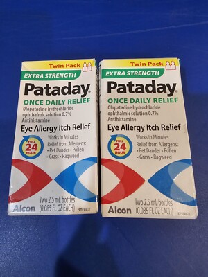 NEW Pataday 24hr Eye Allergy Relief 2 Boxes (4 packs). Exp 04/2025 ...