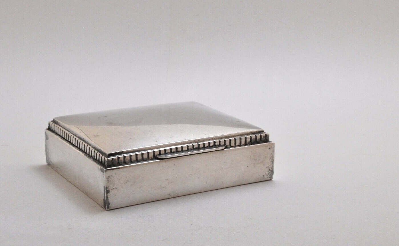 VINTAGE HB Crown Hallmark GERMAN 835 SILVER CIGARETTE or JEWELRY BOX ...